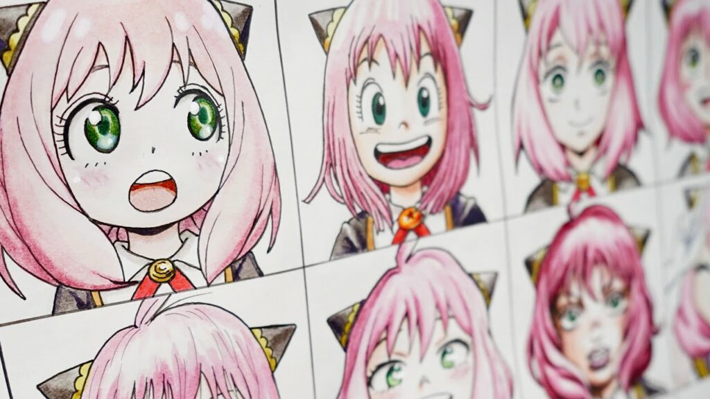 Drawing Anya in different anime styles(アーニャを12種類のアニメスタイルで描く）SPY×FAMILY ...
